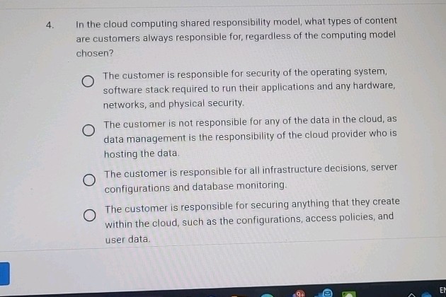 4 In the cloud computing shared | StudyX