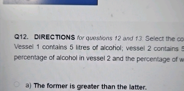 Q12 DIRECTIONS for questions 12 and 13 | StudyX