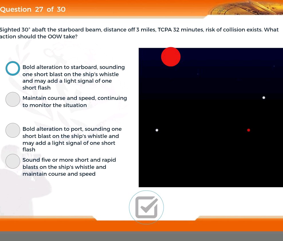 Question 27 of 30 Sighted 30 abaft the | StudyX