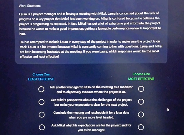 Work Situation Laura is a project manager | StudyX