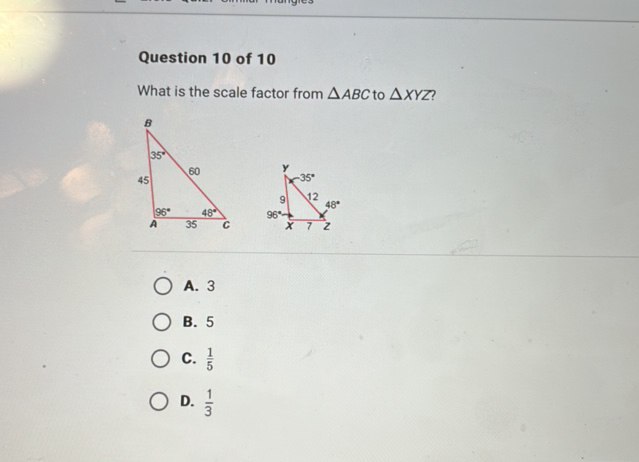Question 10 of 10 What is the scale factor | StudyX