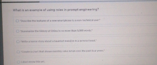 What is an example of using roles in prompt | StudyX