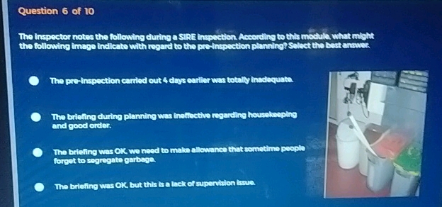 Question 6 of 10 The Inspector notes the | StudyX