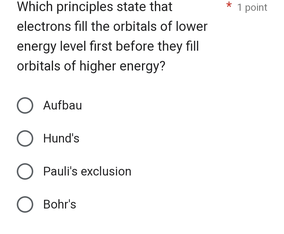 Which principles state that 1 point | StudyX