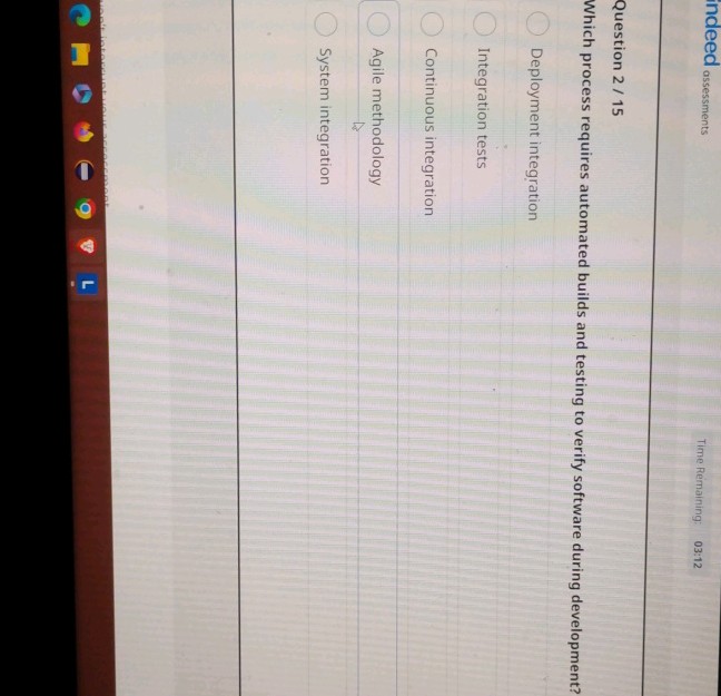 indeed assessments Time Remaining 0312 | StudyX