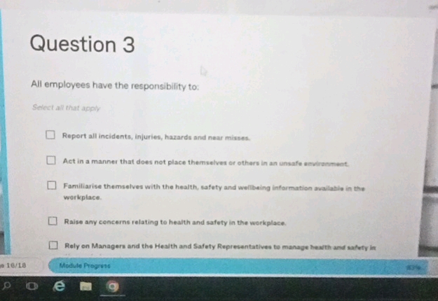 Question 3 All employees have the | StudyX