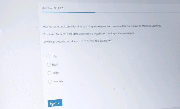 Question 9 of 27 You manage an Azure | StudyX