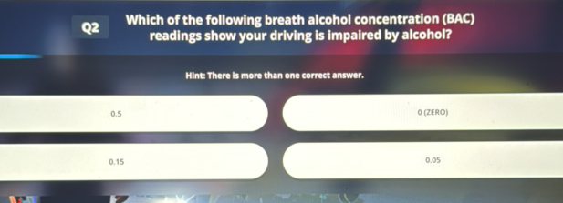 Q2 Which of the following breath alcohol | StudyX