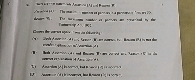 14 There are two statements Assertion (A) | StudyX