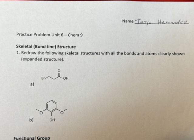 1. Redraw the following skeletal structures | StudyX
