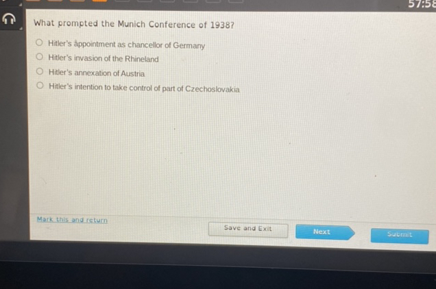 What prompted the Munich Conference of 1938 | StudyX