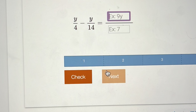 y4- y14= Ex 9 y Ex 7 1 2 3 Check Vext | StudyX