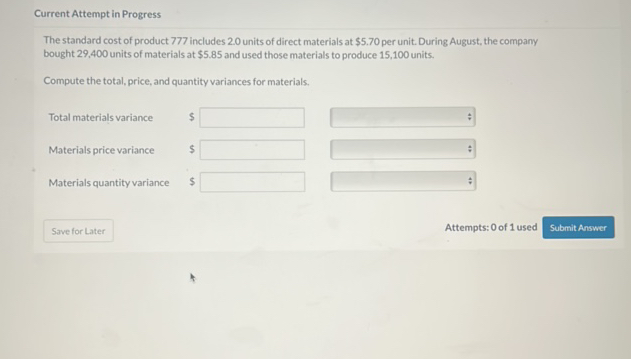 Current Attempt in Progress The standard | StudyX