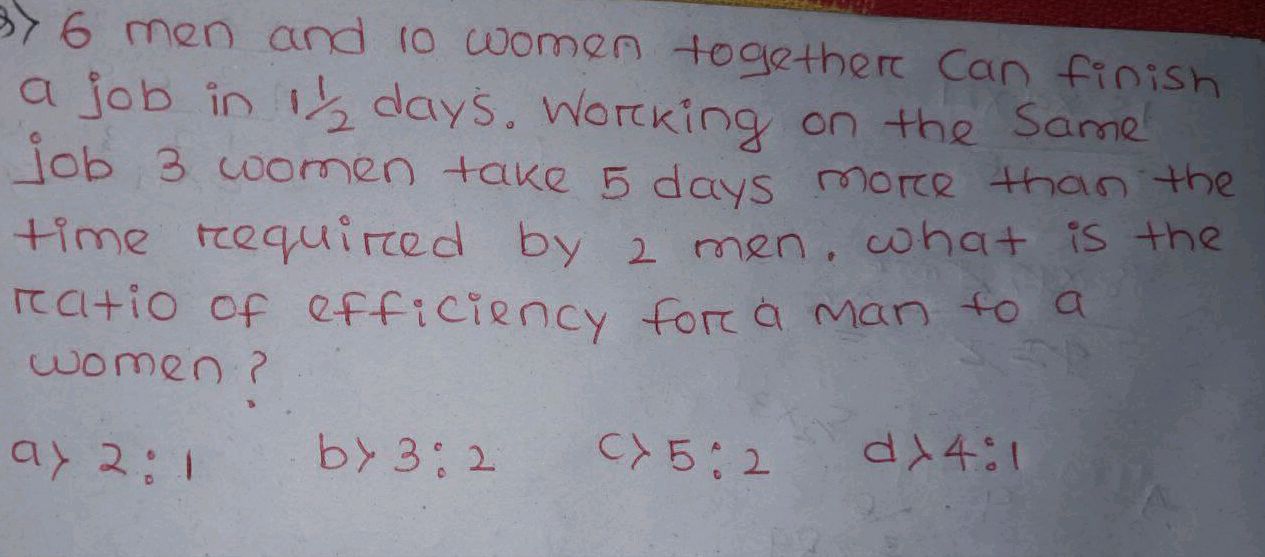 3) 6 men and 10 women together can finish a | StudyX