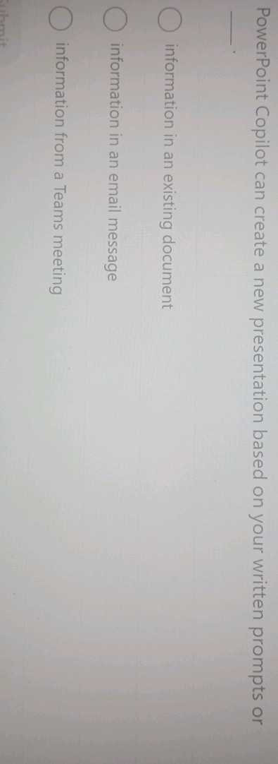 PowerPoint Copilot can create a new | StudyX