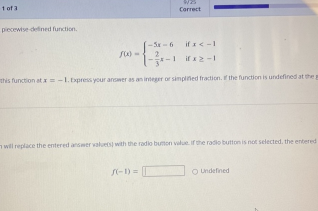 1 of 3 Correct piecewise-defined function | StudyX