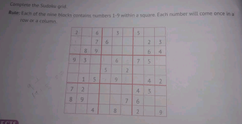 Complete the Sudoku grid Rule Each of the | StudyX