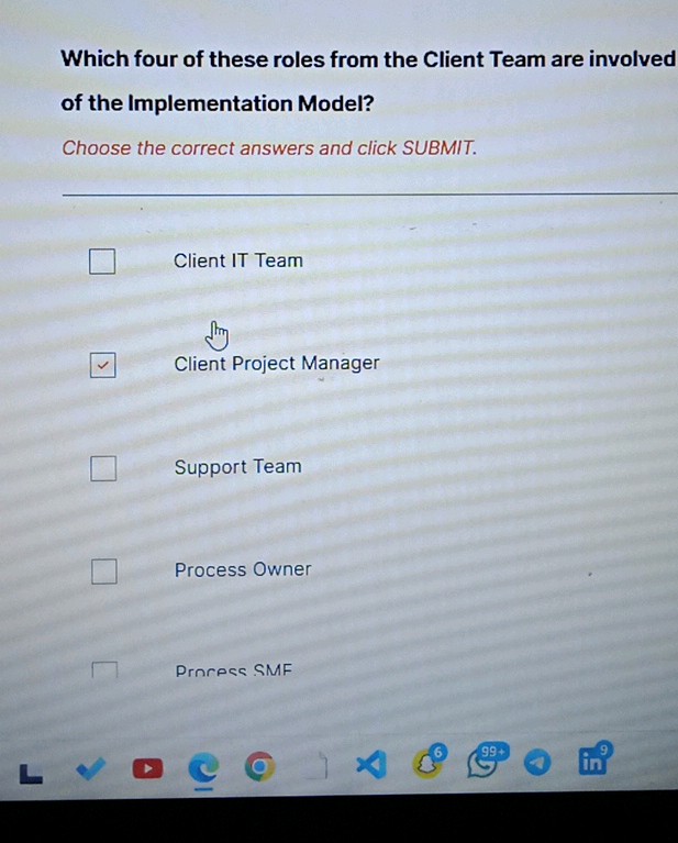 Which four of these roles from the Client | StudyX