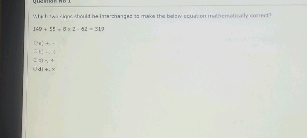 Which two signs should be interchanged to | StudyX