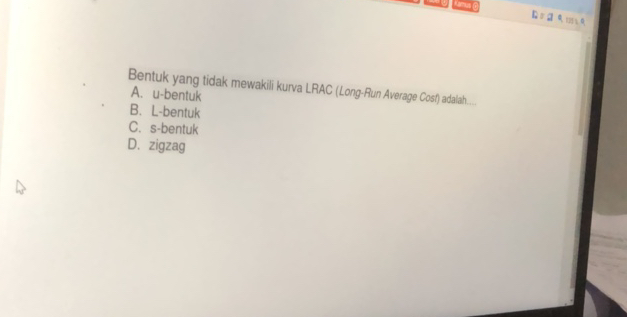Bentuk yang tidak mewakili kurva LRAC | StudyX