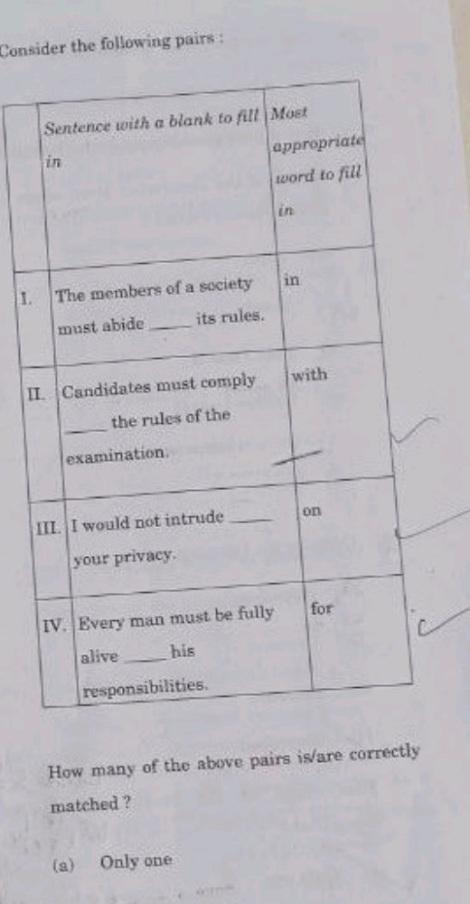 Consider the following pairs How many of | StudyX