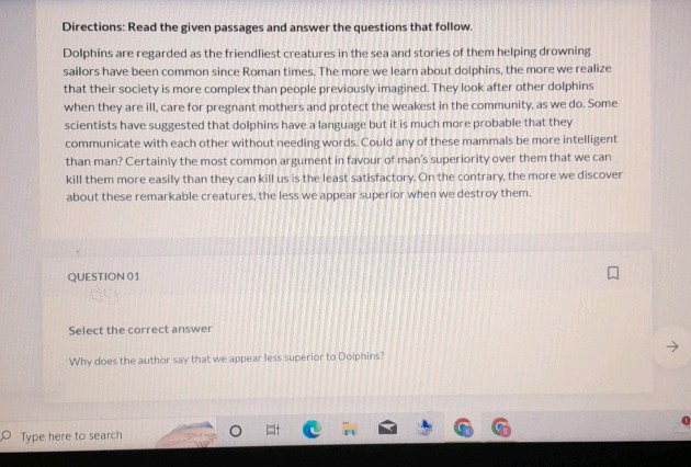 Directions Read the given passages and | StudyX