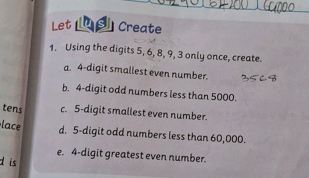 Let 4 S Create 1 Using the digits 56893 | StudyX