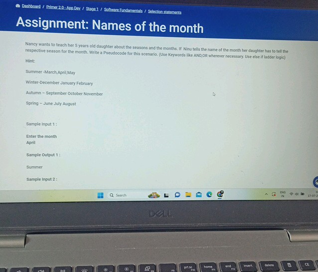 Assignment Names of the month Nancy wants to | StudyX