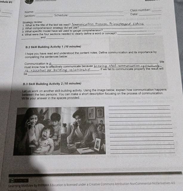 odule 1 Name Class number Section | StudyX