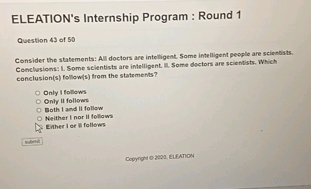 ELEATIONs Internship Program Round 1 | StudyX