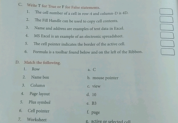 C Write T for True or F for False | StudyX