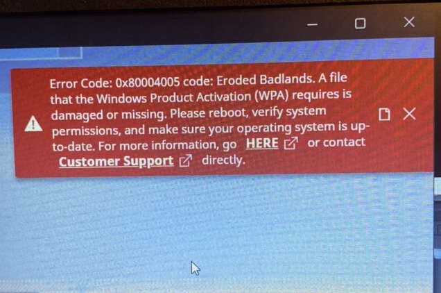 Error Code 0 80004005 code Eroded Badlands | StudyX