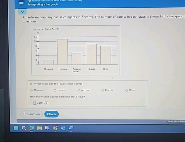 Interpreting a bar graph A hardware company | StudyX