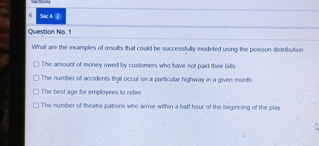 Sections Sec A i Question No 1 What are | StudyX