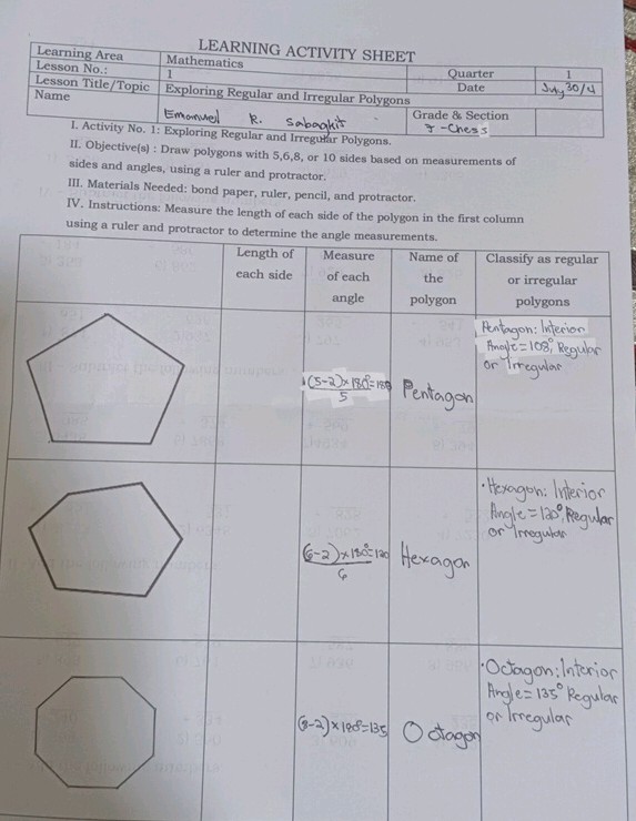 LEARNING ACTIVITY SHEET Learning Area | StudyX
