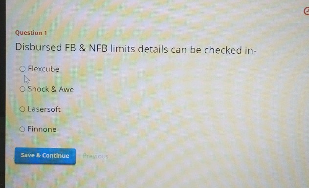 Question 1 Disbursed FB NFB limits details | StudyX