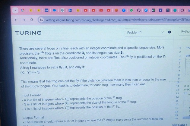 TURING Problem 1 There are several frogs on | StudyX
