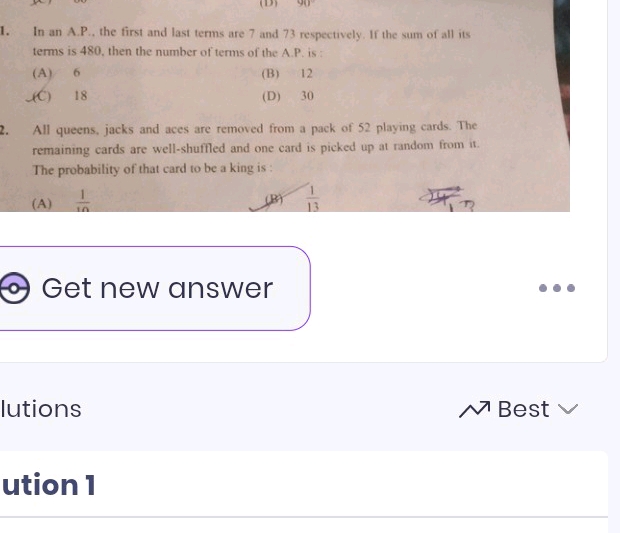 1 In an AP the first and last terms are 7 | StudyX