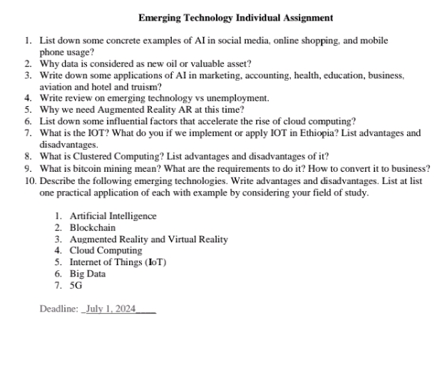 Emerging Technology Individual Assignment 1 | StudyX