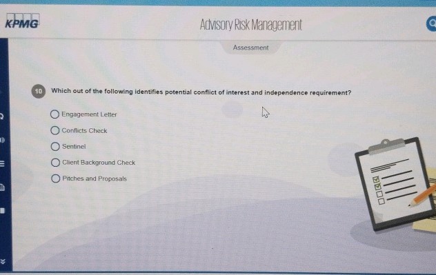 KPMG Advisory Risk Management Assessment | StudyX