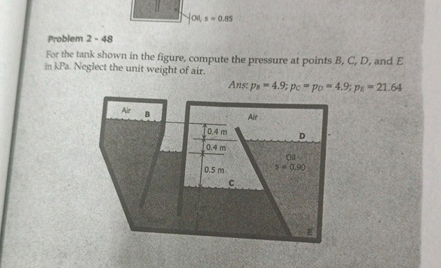 Problem 2 - 48 For the tank shown in the | StudyX