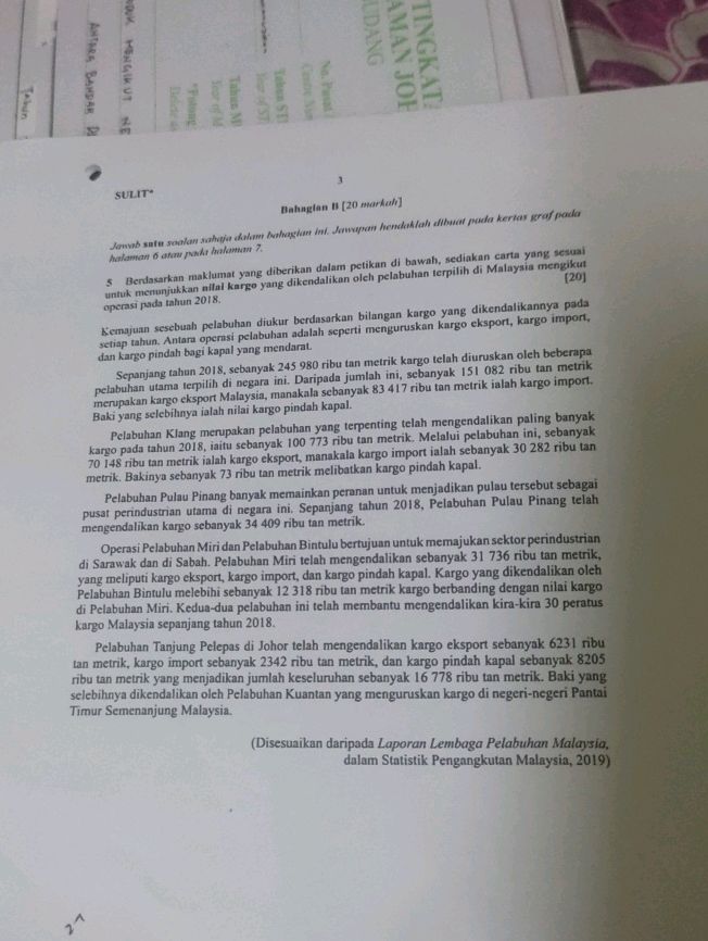 SULIT 3 Bahuglan 8 20 markuh 5 Bendasarkan | StudyX