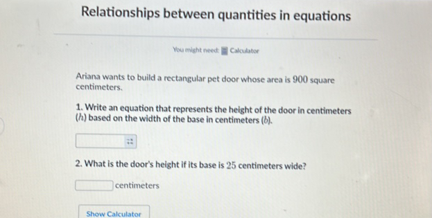Relationships between quantities in | StudyX