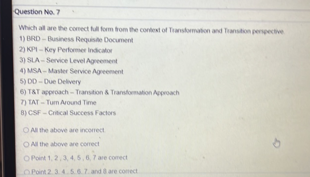Question No 7 Which all are the correct | StudyX