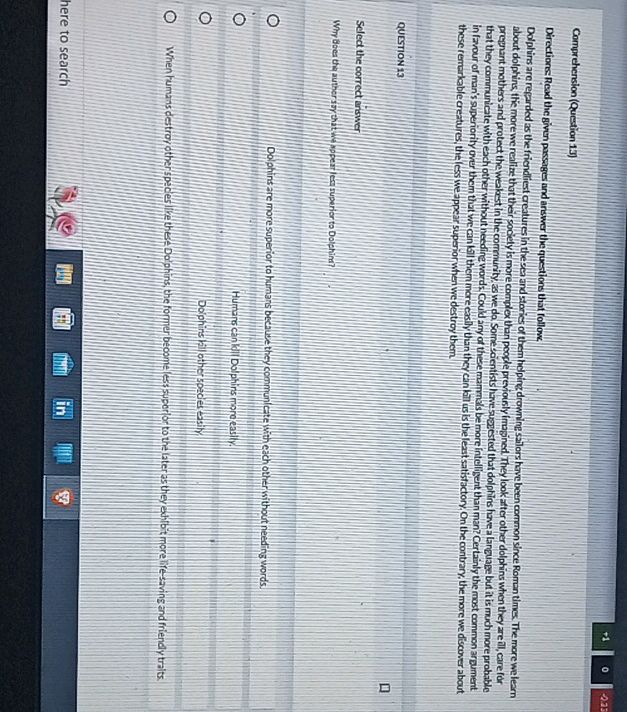 Comprehension(Question 13 ) Directions Read | StudyX