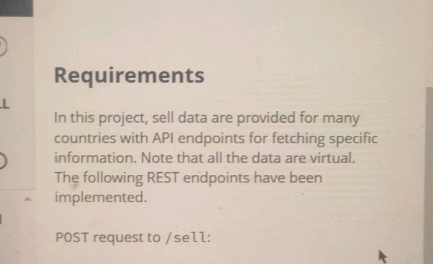 Requirements In this project sell data are | StudyX
