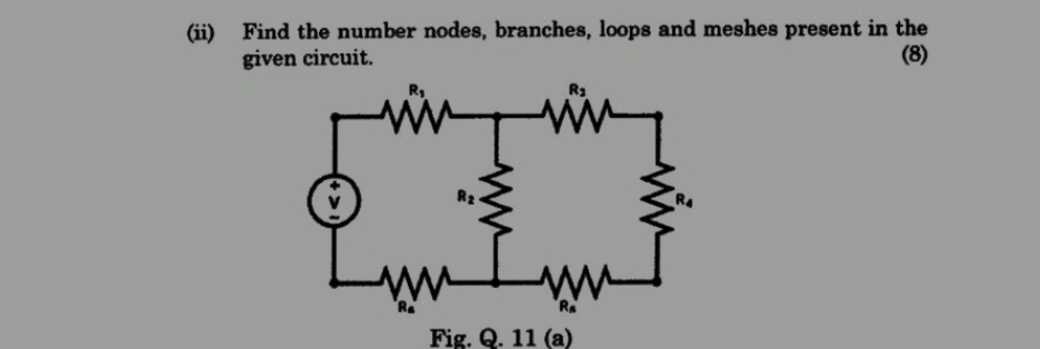 (ii) Find the number nodes branches loops | StudyX
