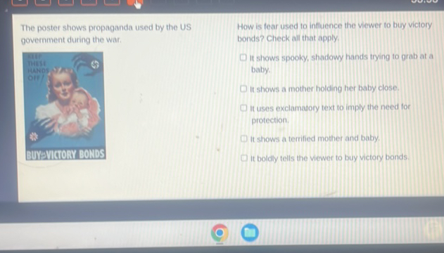 The poster shows propaganda used by the US