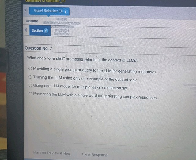 GenAl Refresher E0 i Sections Section | StudyX