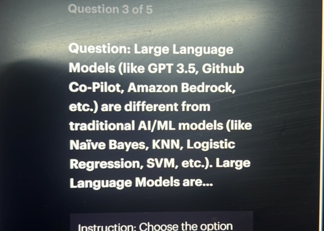 Question 3 of 5 Question Large Language | StudyX